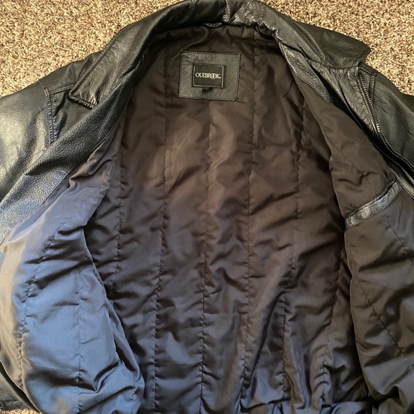 Outbrook | Jackets & Coats | Mens Outbrook Black Leather Bomber Style ...